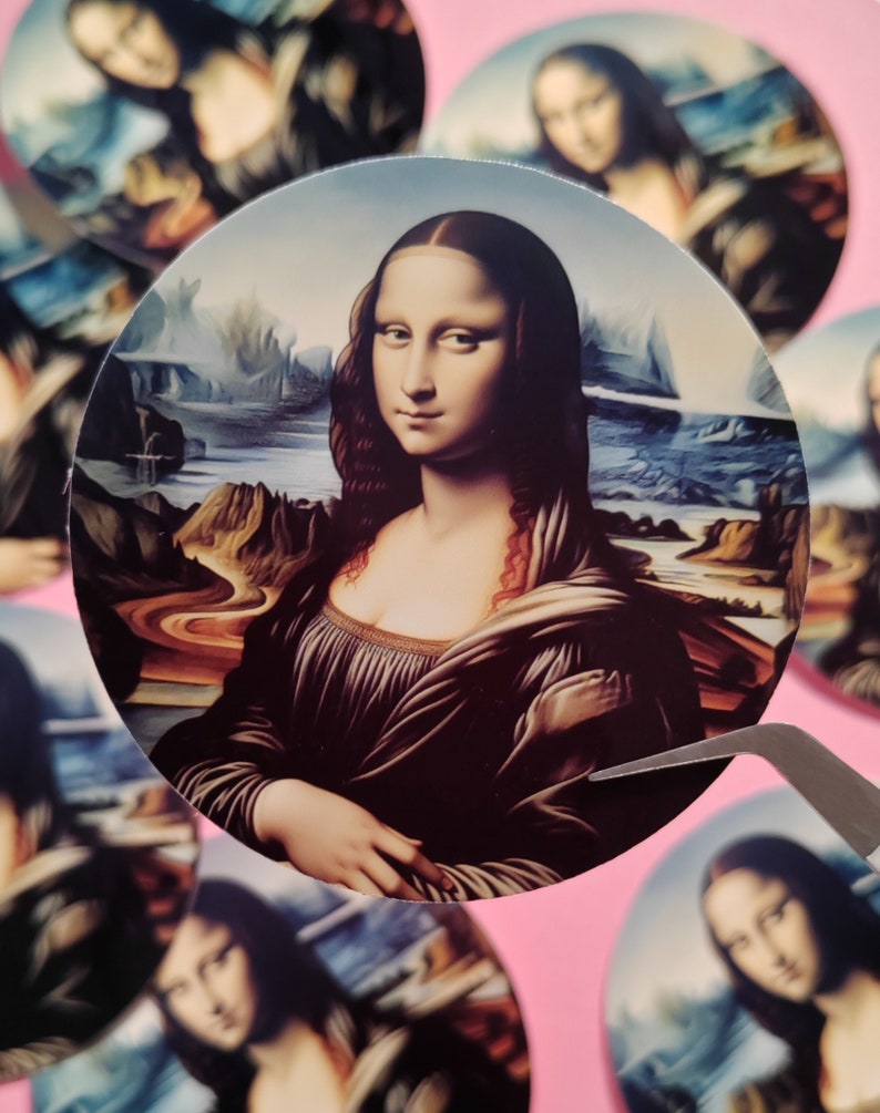 Mona Lisa Sticker, 2.5 in Sticker, Mona Lisa Art, Diecut Sticker ...