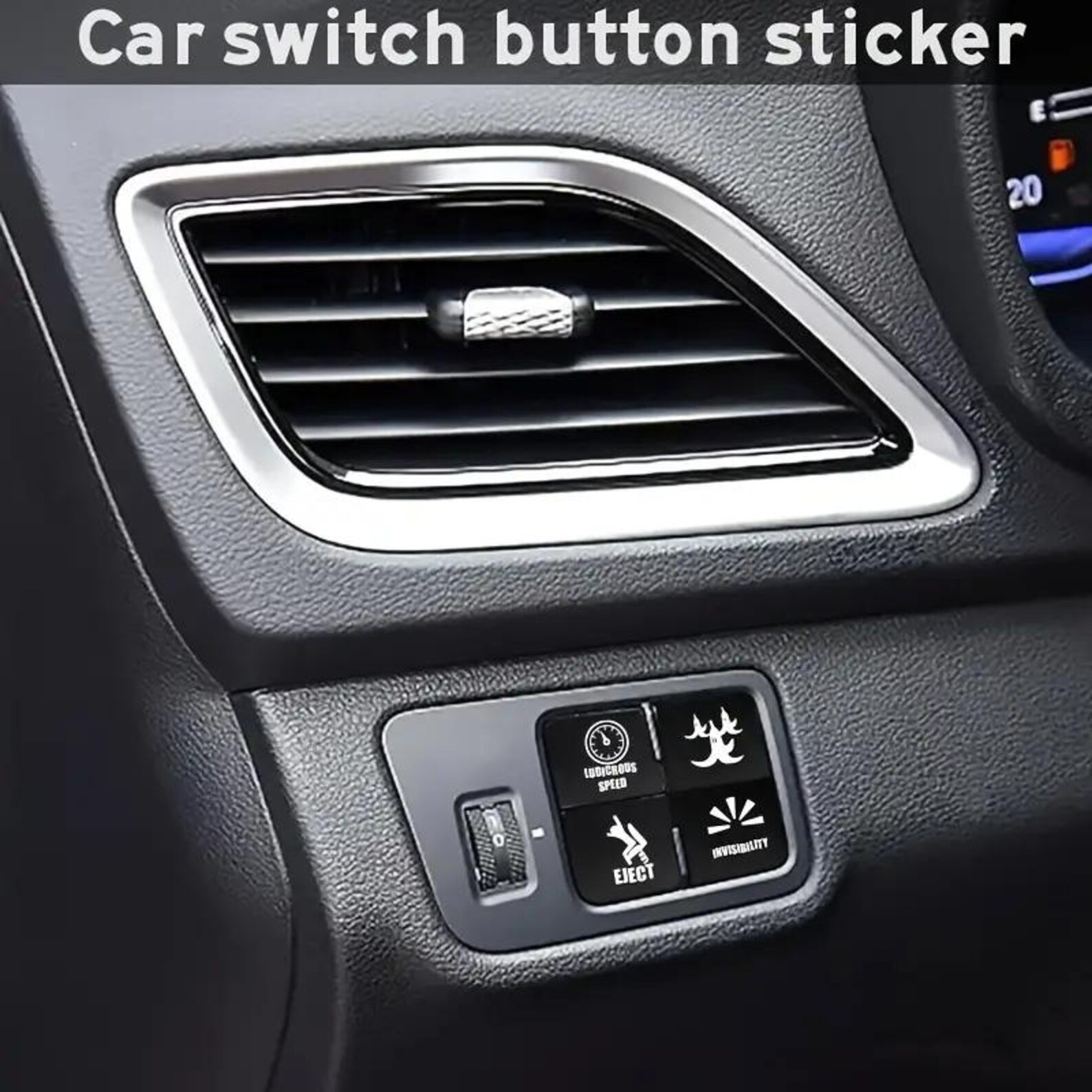 2x Car Blank Buttons, Funny Switch Stickers, Eject Decals, Cars ...