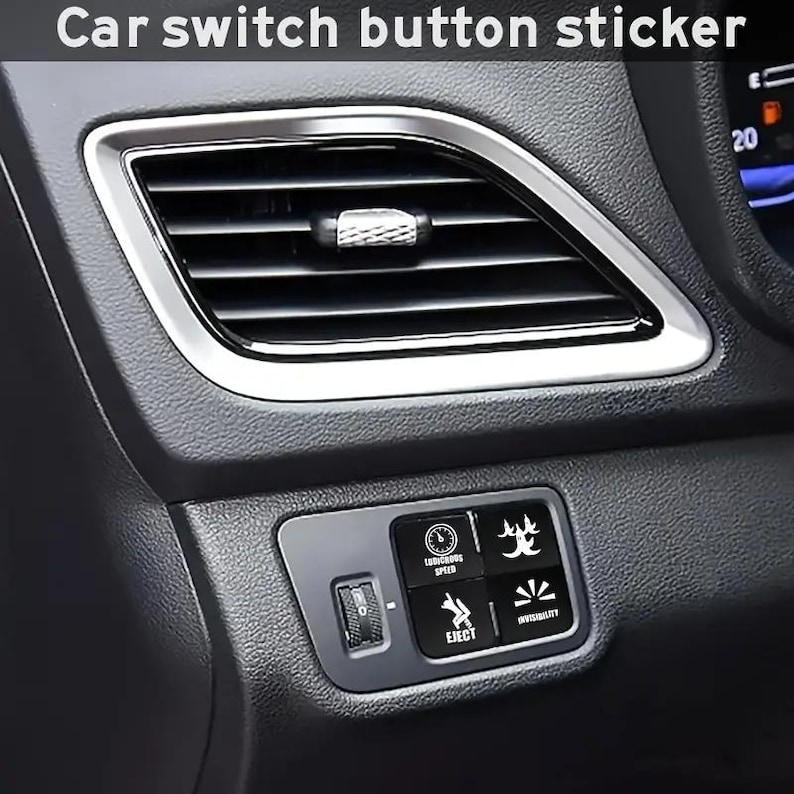 2x Car Blank Buttons, Funny Switch Stickers, Eject Decals, Cars ...