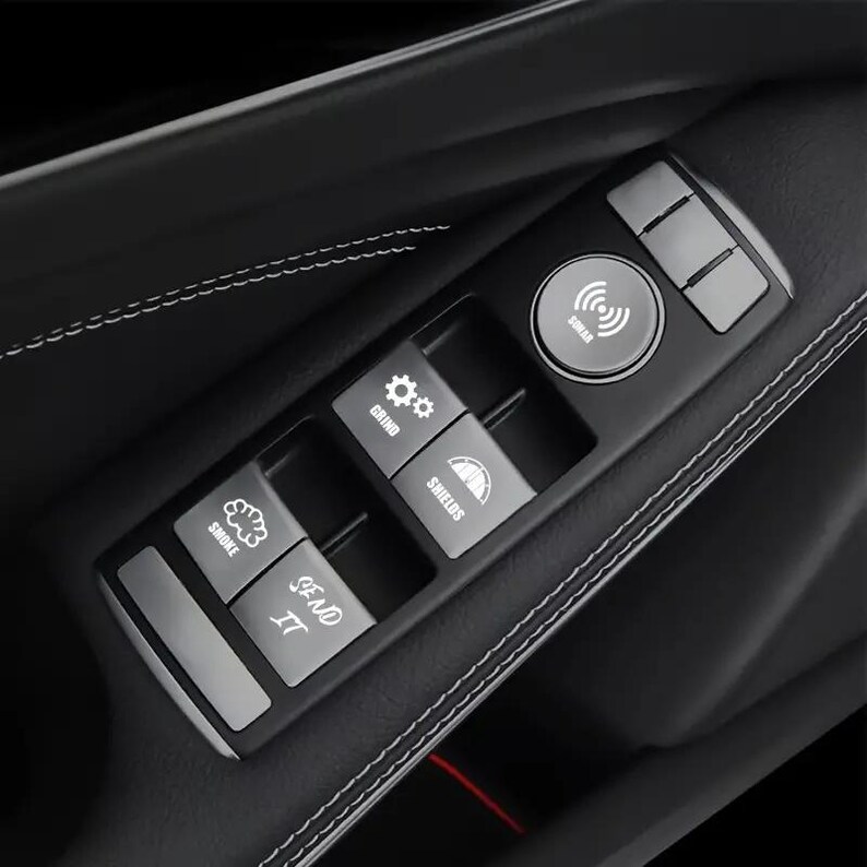 2x Car Blank Buttons, Funny Switch Stickers, Eject Decals, Cars ...