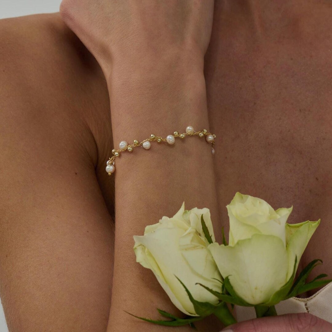 Bridal Pearl Bracelet, Freshwater Pearl Bracelet, Wedding Jewelry, Bridal Bracelet, Bridesmaid ...