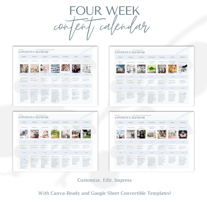 Real Estate Content Calendar Premier Bundle - Etsy