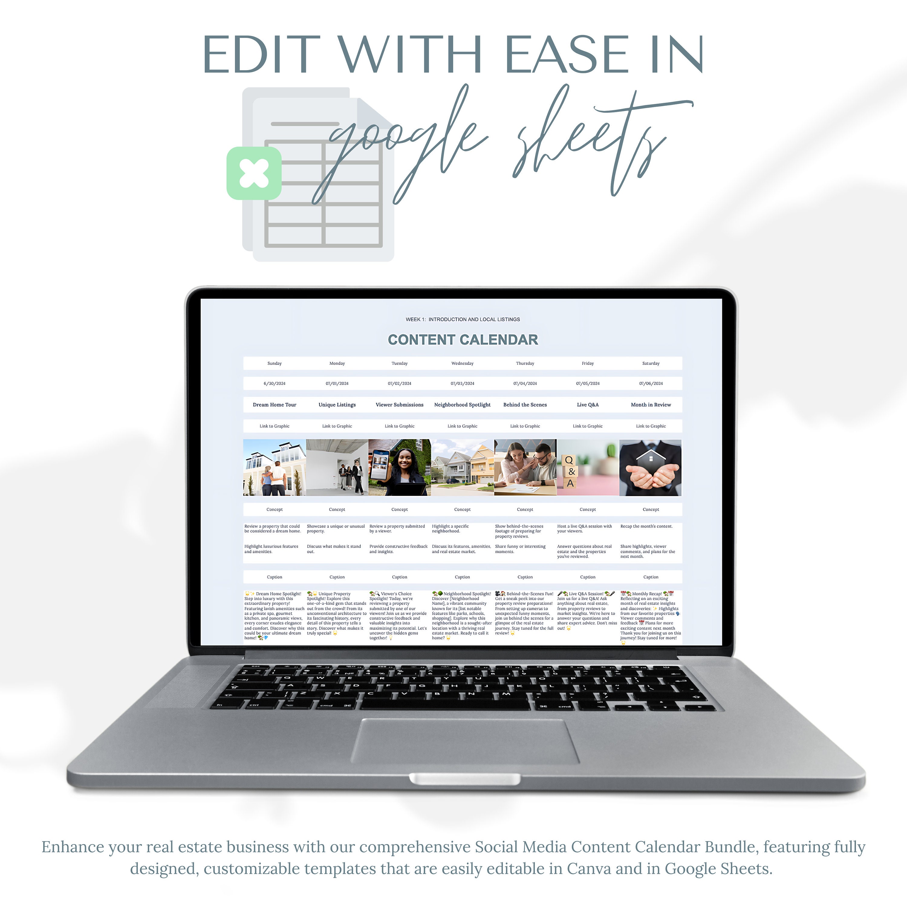 Real Estate Content Calendar Premier Bundle - Etsy