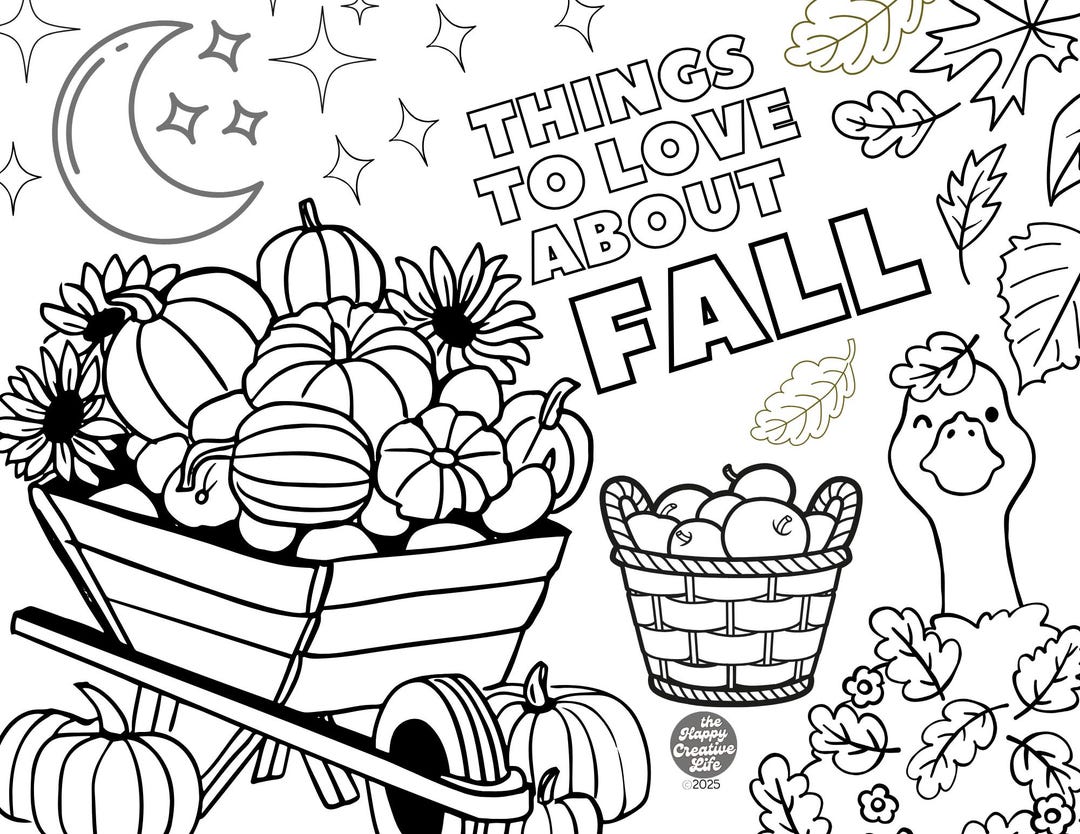 Things to Love About Fall Coloring Page | Printable Fall Activity for ...