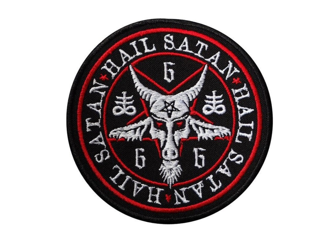 Pentagram Hail Satan Embroidered Patch, Devil, Lucifer, 666, Occult ...
