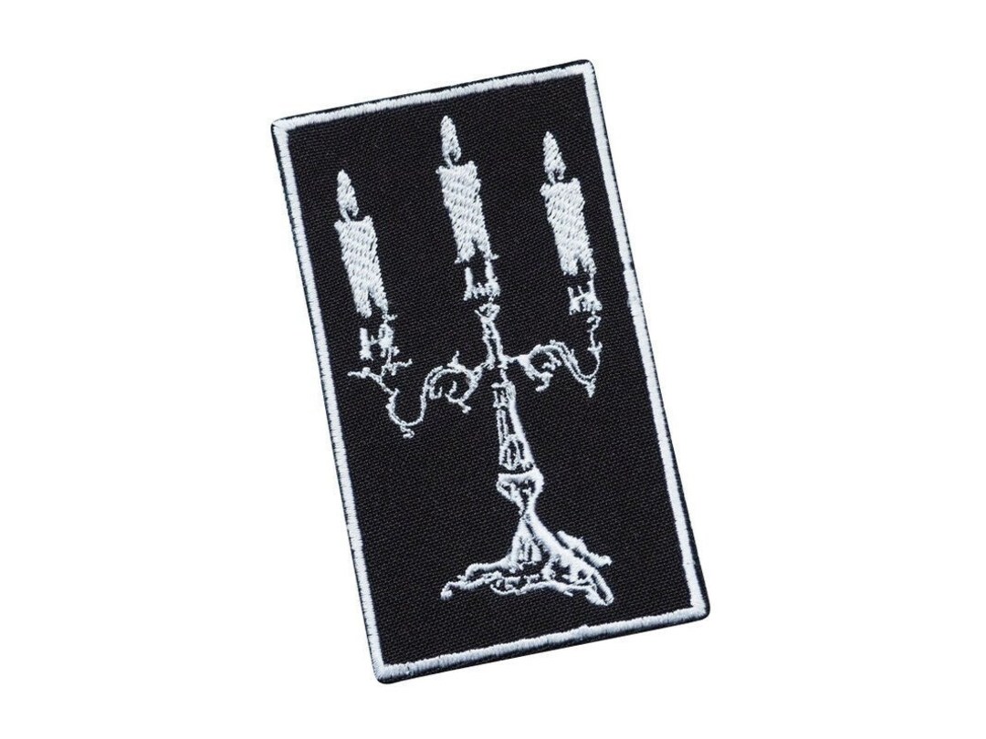 RAW BLACK Metal Symbol Embroidered Patch, Funeral Candle, Black Metal ...