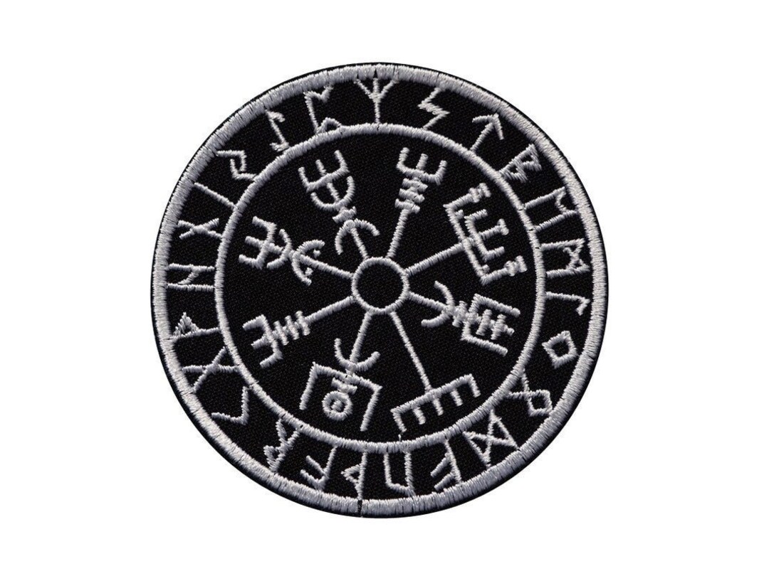 RUNES CIRCLE VIKING Embroidered Patch, Aegishjalmur, Pagan, Folk ...