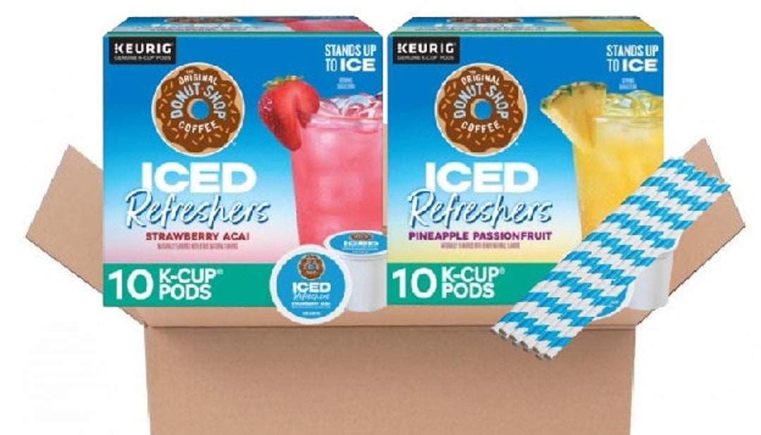 Iced Refreshers Fruity Drinks Gift Box Care Package Strawberry Acai and ...