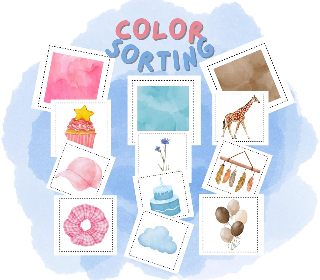 Montessori Color Sorting Printable Cards: Toddler's 12-color ...