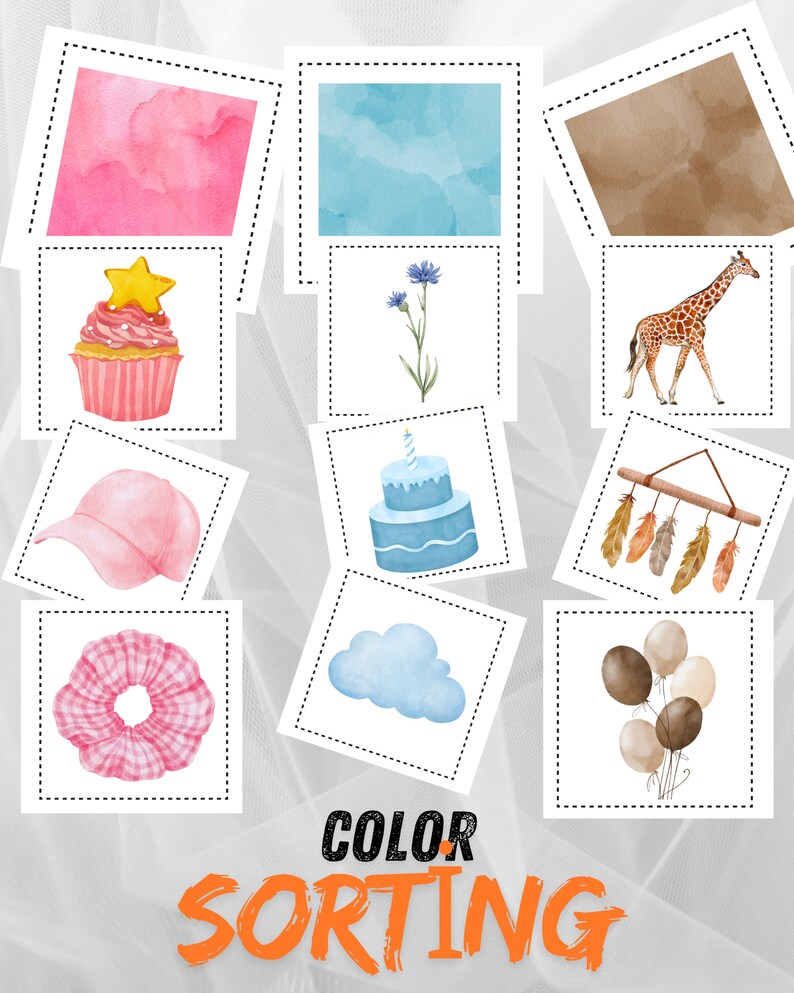 Editable Montessori Color Sorting Printable Cards: Toddler's 12-color ...