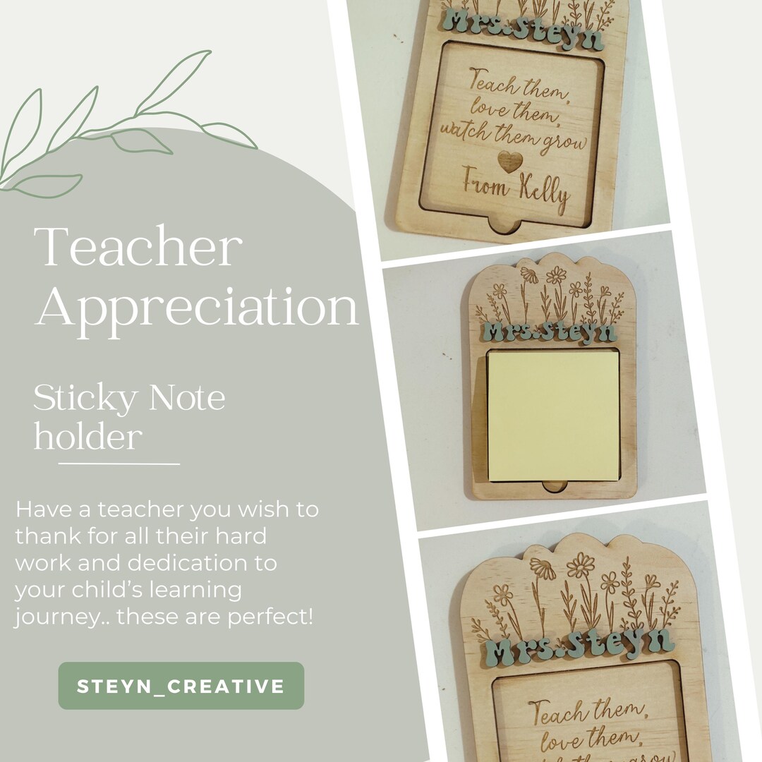 Teacher Appreciation Sticky Note Holder Flower Design - Etsy