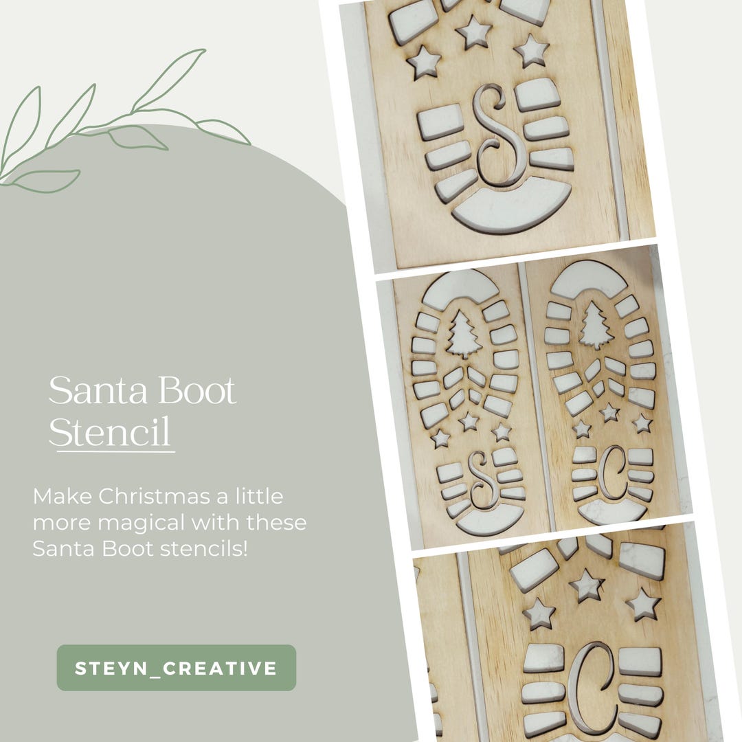 Santa Claus Boot Stencil - Etsy
