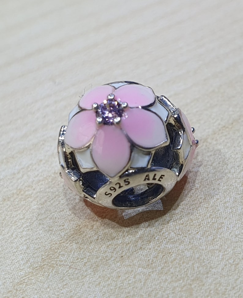 Pandora Silver and Enamel Flower Charm - Etsy
