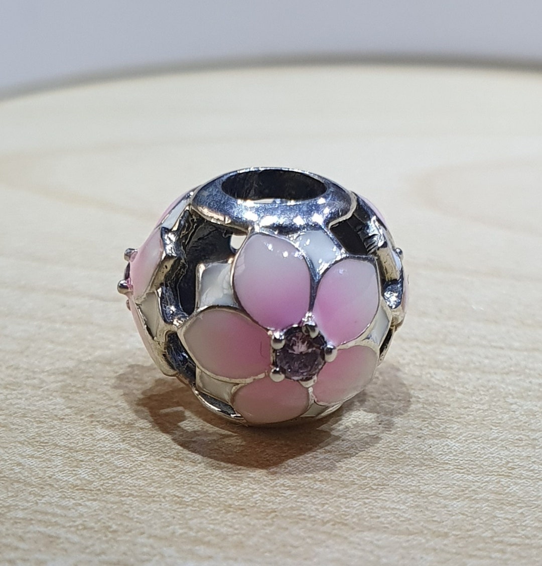 Pandora Silver and Enamel Flower Charm - Etsy