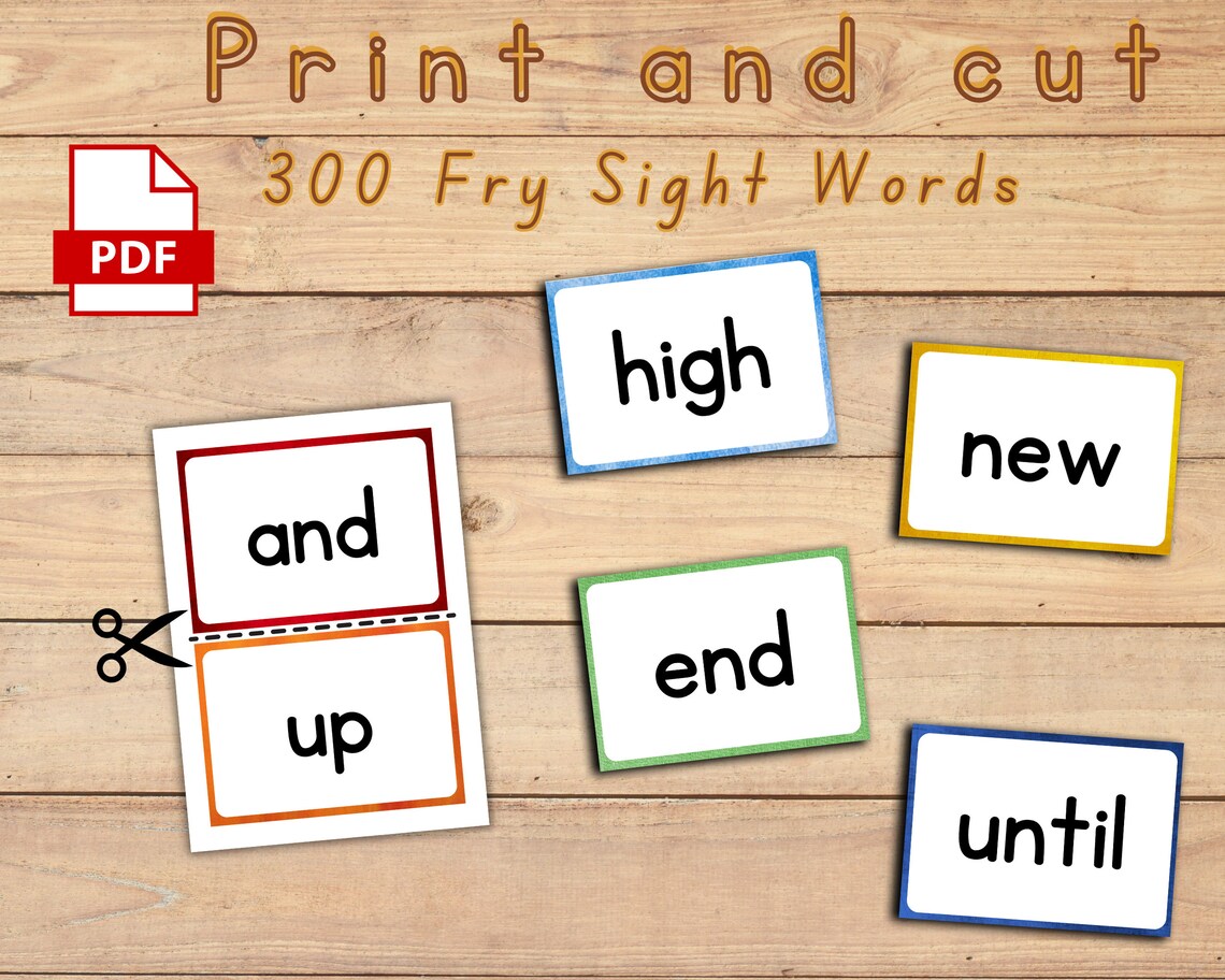 First 300 Fry Sight Words Educational Flashcards for Early Readers - Etsy