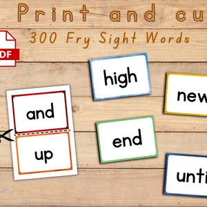 First 300 Fry Sight Words Educational Flashcards for Early Readers - Etsy