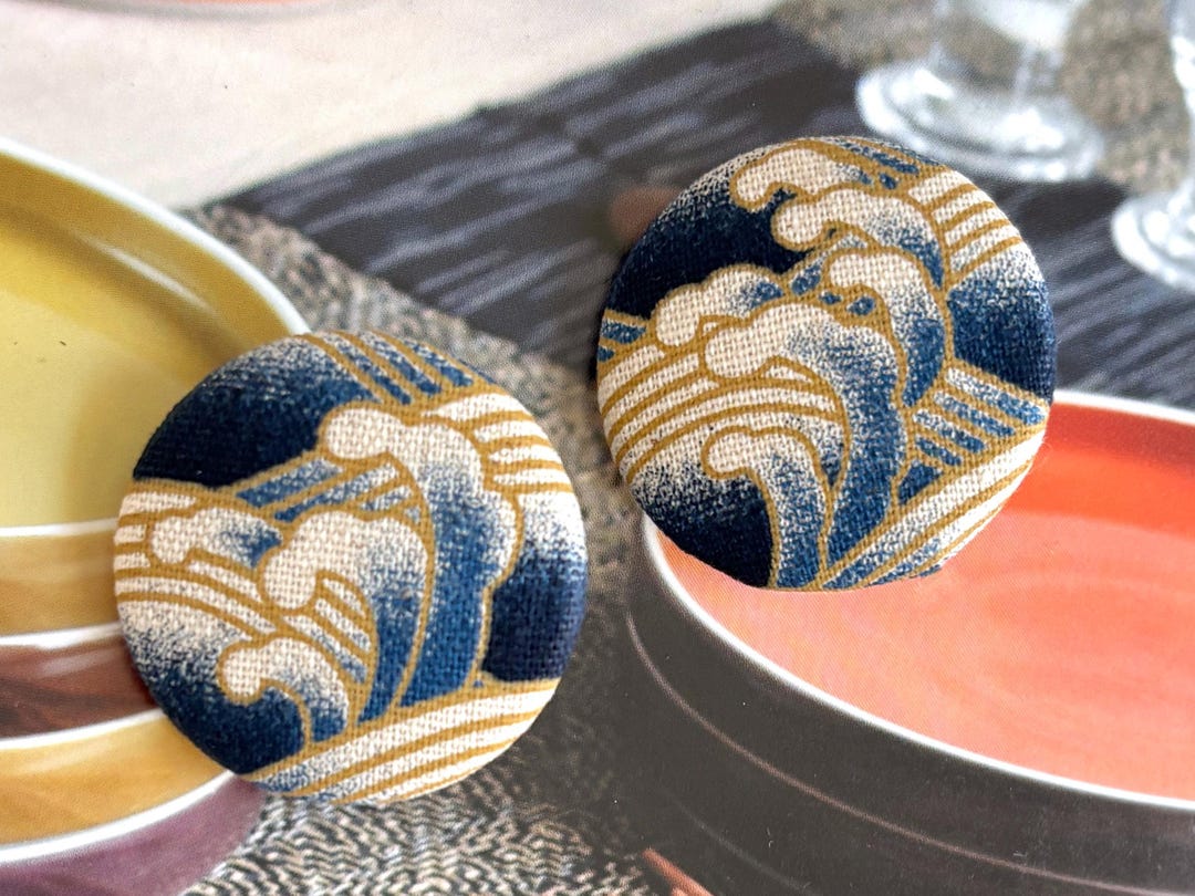 2 Dark Blue Japanese Kanagawa Wave Jacket Coat Dress Bag Decorative ...
