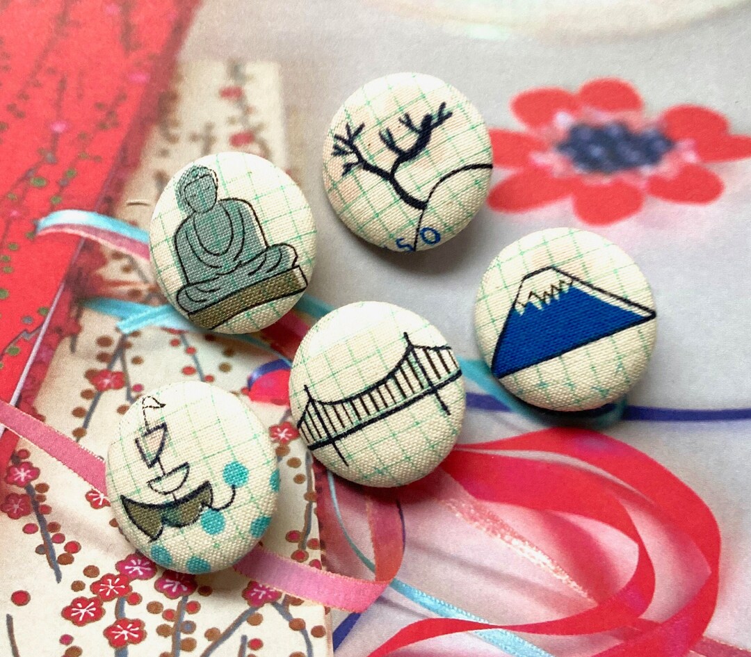 Handmade Large Cream Blue Japan Theme Decorative Fabric - Etsy