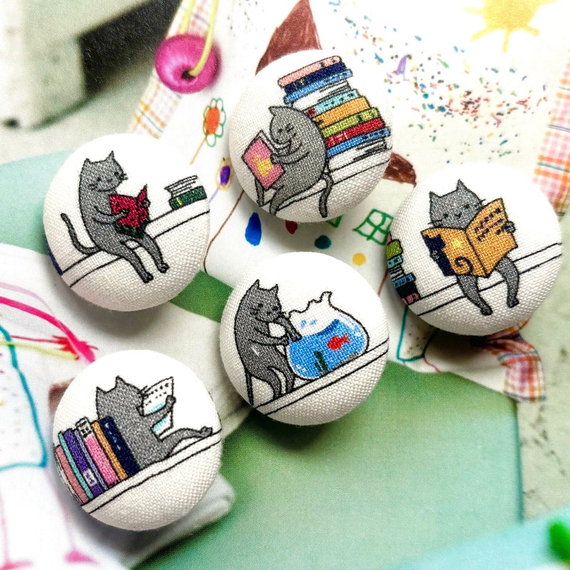 Library Buttons - Etsy