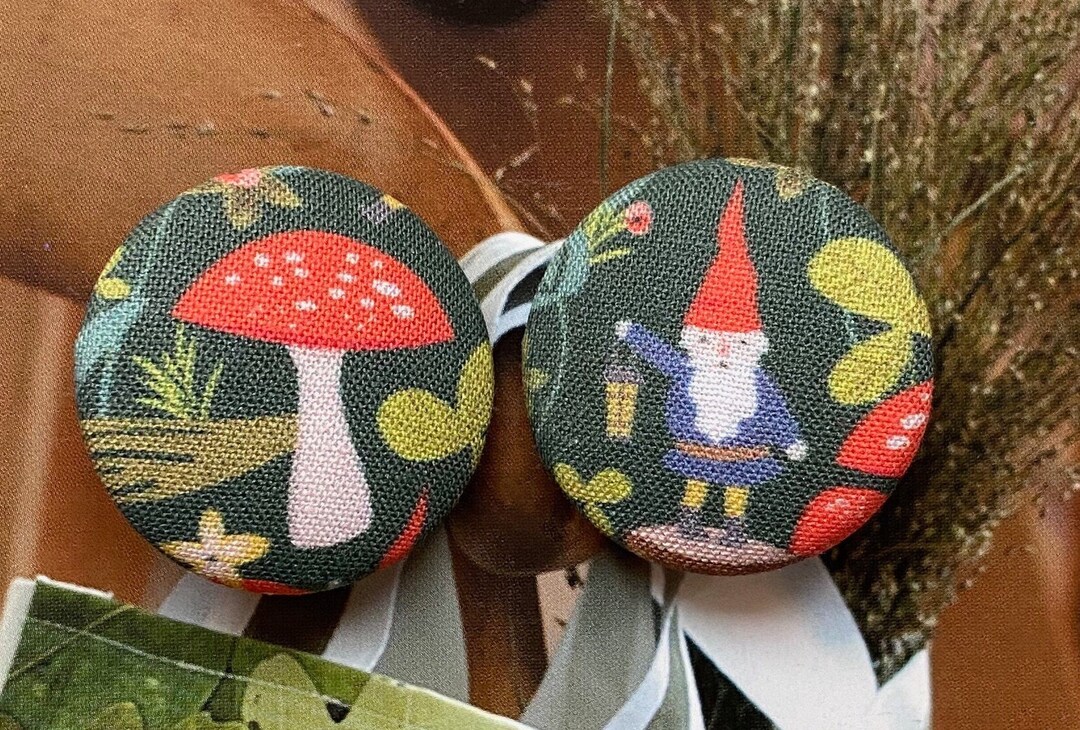 2 Large Green Red Forest Gnome Mushroom Champignons Jacket Coat Manteau ...