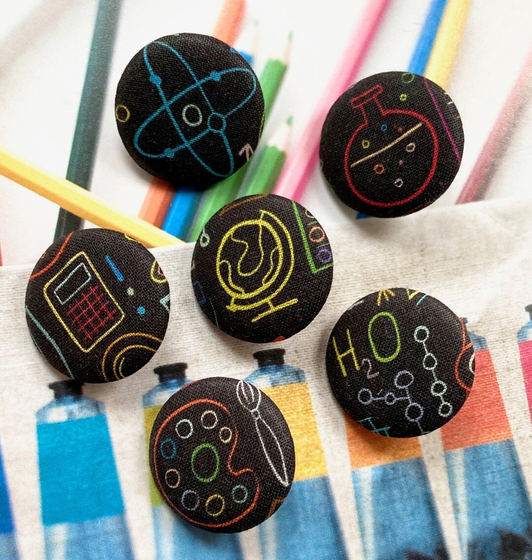 6 Black Maths Science School Teacher Day Geek Gift Novelty Fabric ...