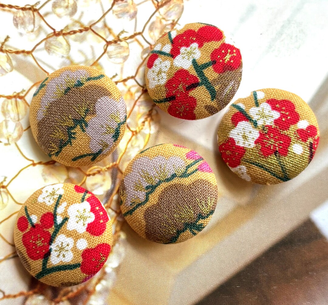 5 Japanese Beige Red White Cherry Blossom Sakura Flower Bag Shirt Coat ...
