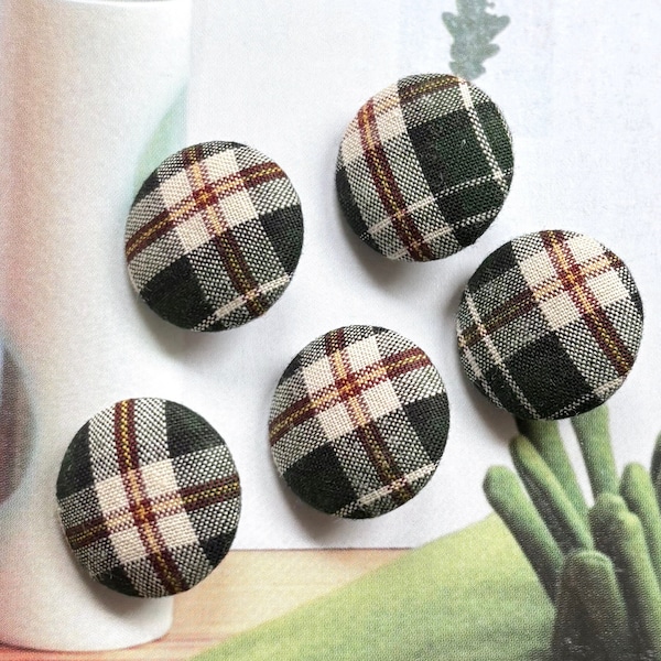 Plaid Buttons - Etsy