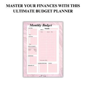 The Pink Printable Budget Planner, Roze - Etsy