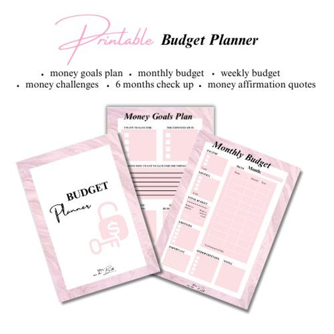 The Pink Printable Budget Planner, Roze - Etsy