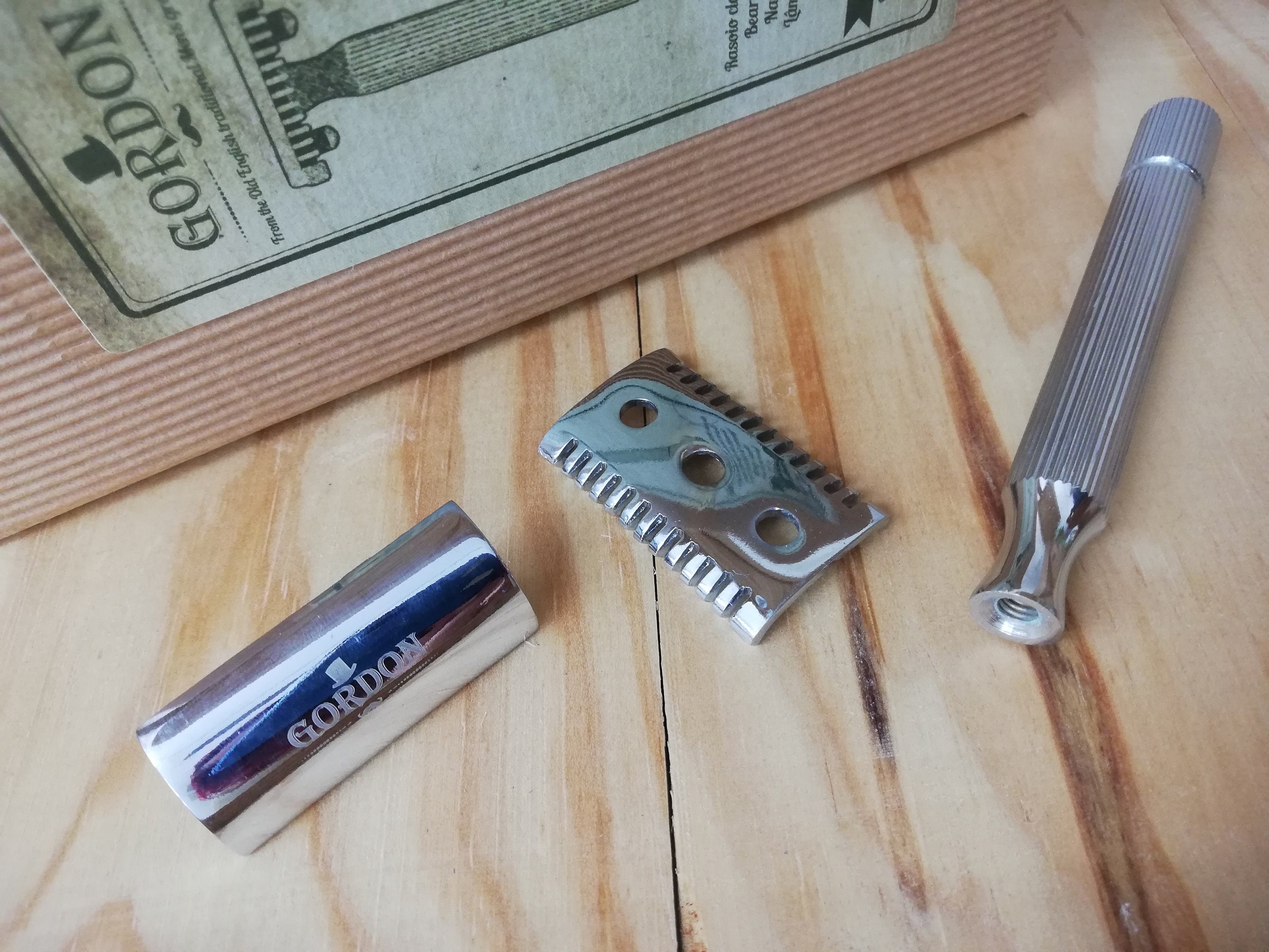 Gordon Beard Razor - Chrome Brass Old Style Safety Shaving Tool for ...