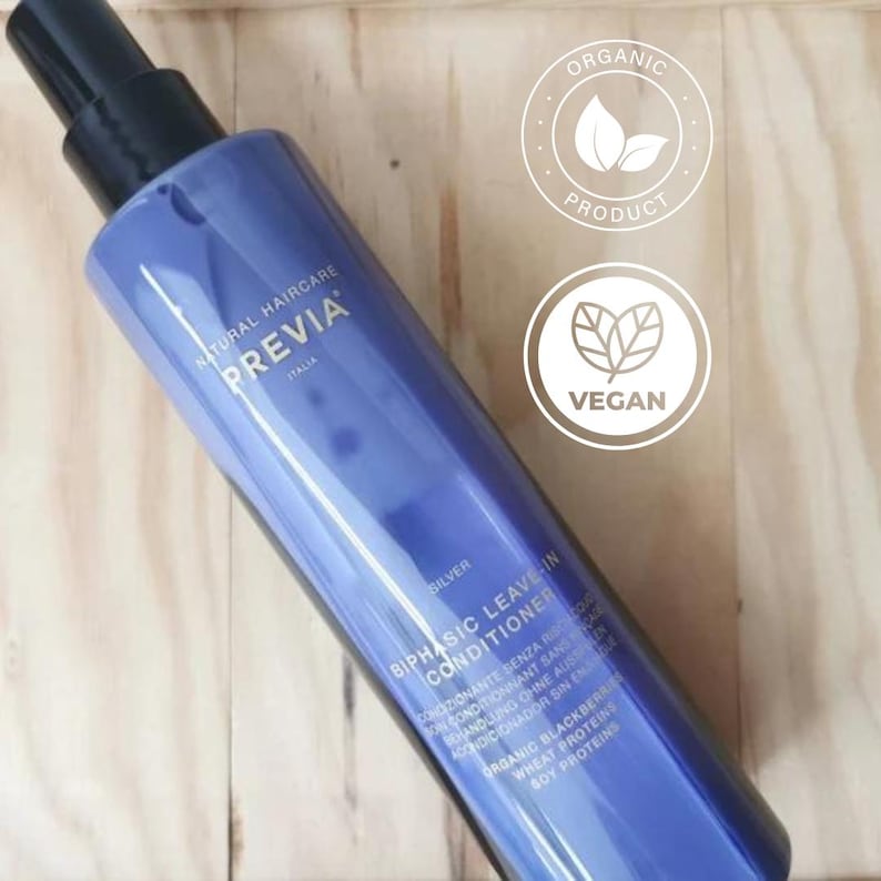 Previa Haircare Silver Biphasic Leave-in Conditioner for Blonde & Gray ...