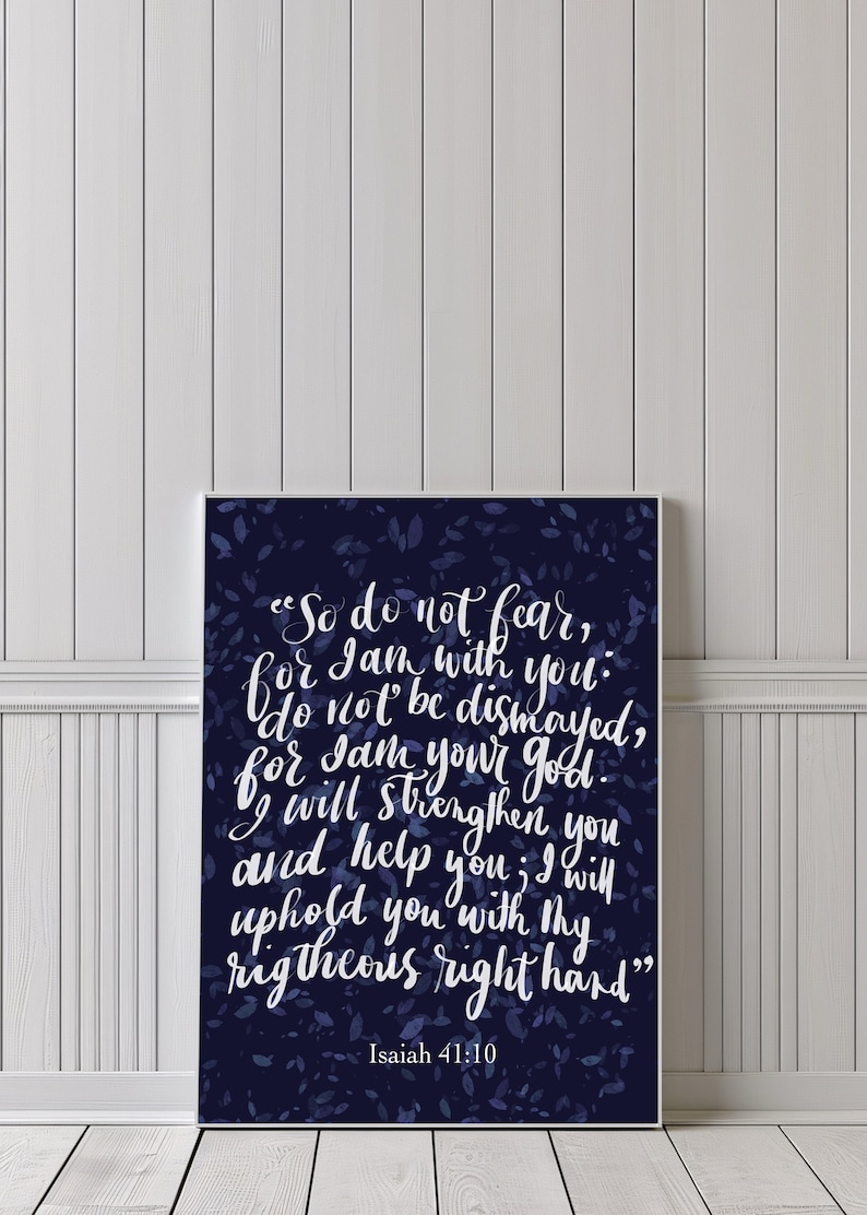 Bible Verse, Digital Art, Wall Decor, Calligraphy, Printable, Isaiah 41 ...