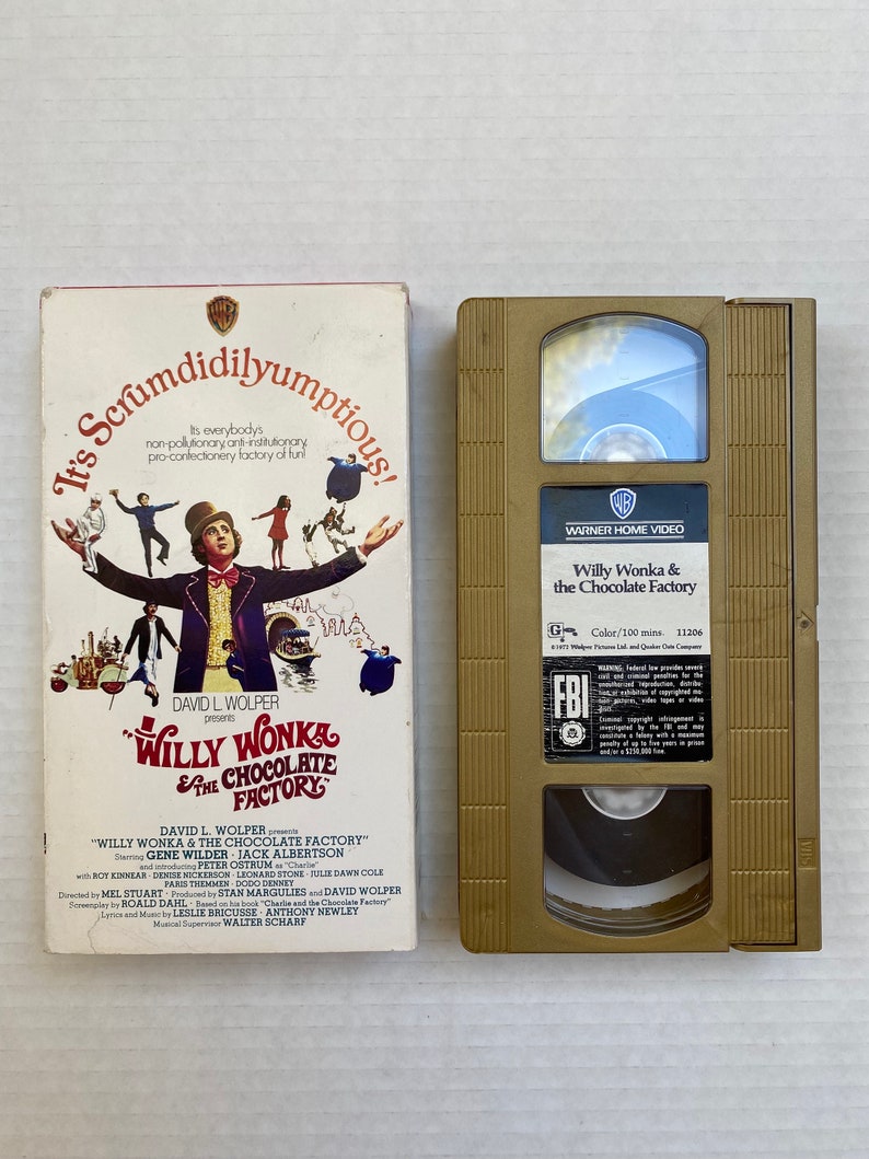 Willy Wonka and the Chocolate Factory VHS, 1986 Vintage Edition David ...