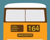 Items similar to Manchester Bus Print on Etsy