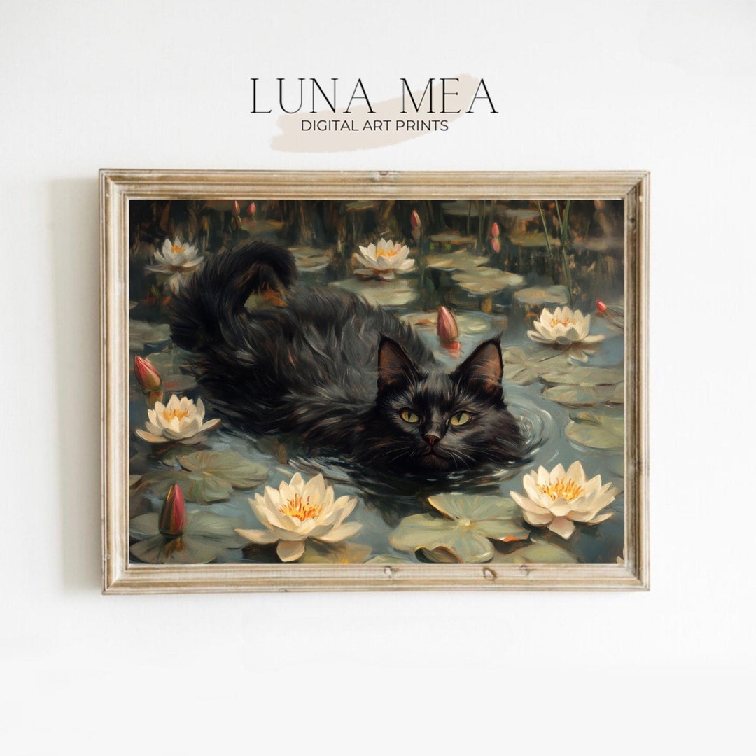 Claude Monet Cat Poster | Cat Lovers Gift | Monet Art Print | Monet Cat ...
