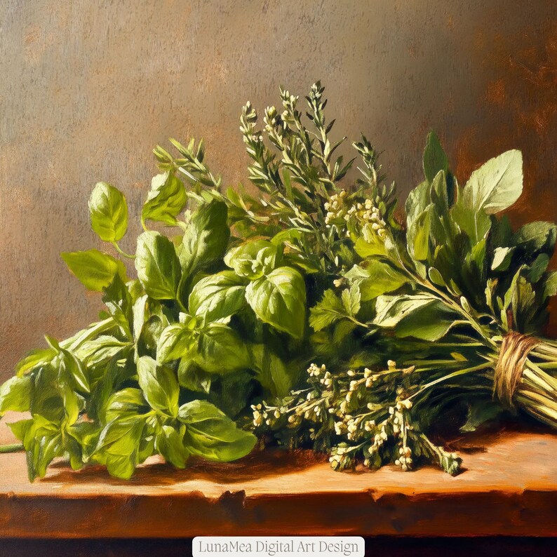 Kitchen Still Life Oil Painting Still Life Still Life Herbs Kitchen ...