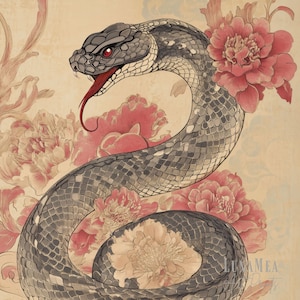 Chinese Zodiac Art Print – Year of the Snake 2025 | Asian Wall Art With ...
