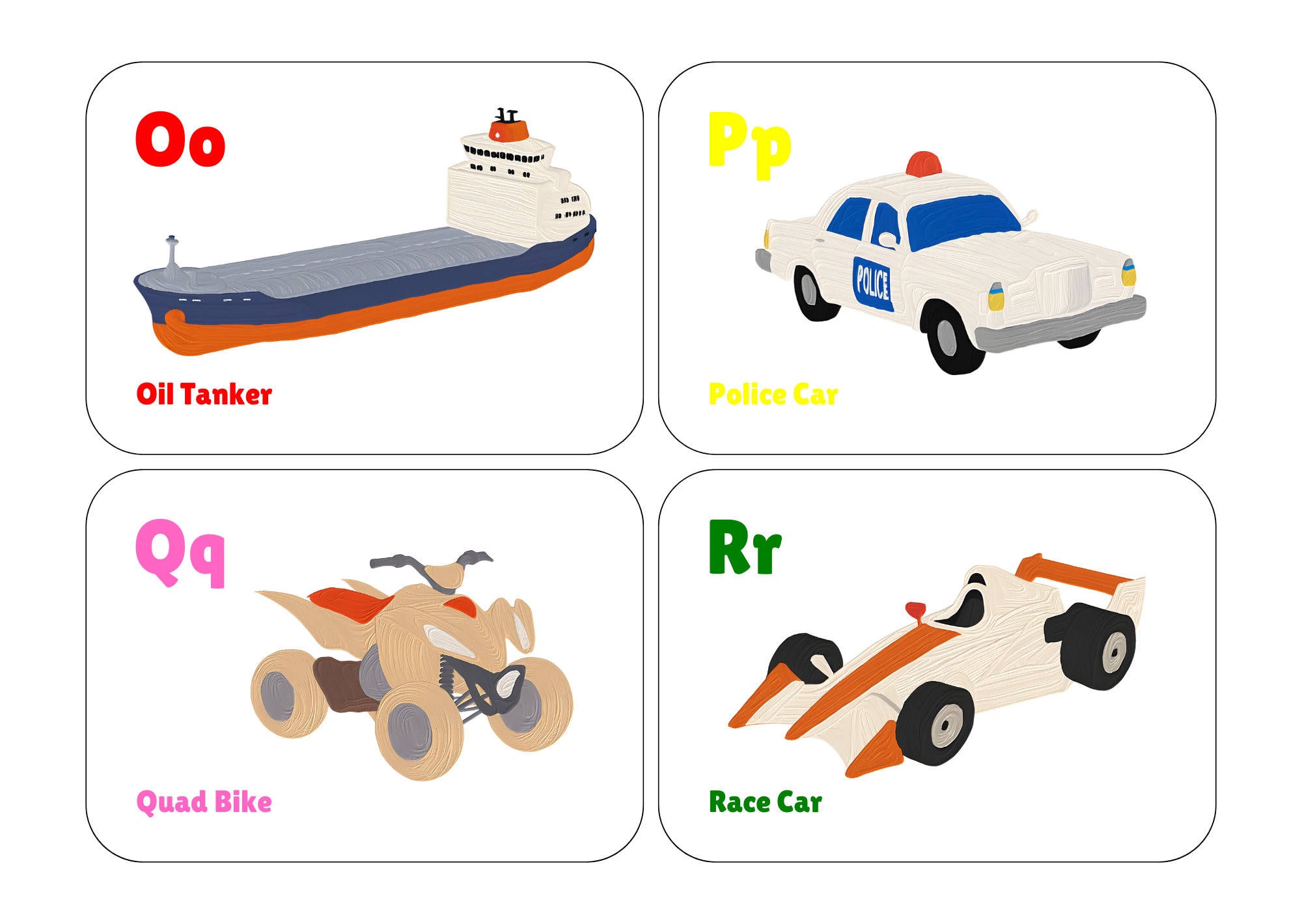 Transport Flash Cards, ABC, Alphabet, Teaching, Learning, Home School ...