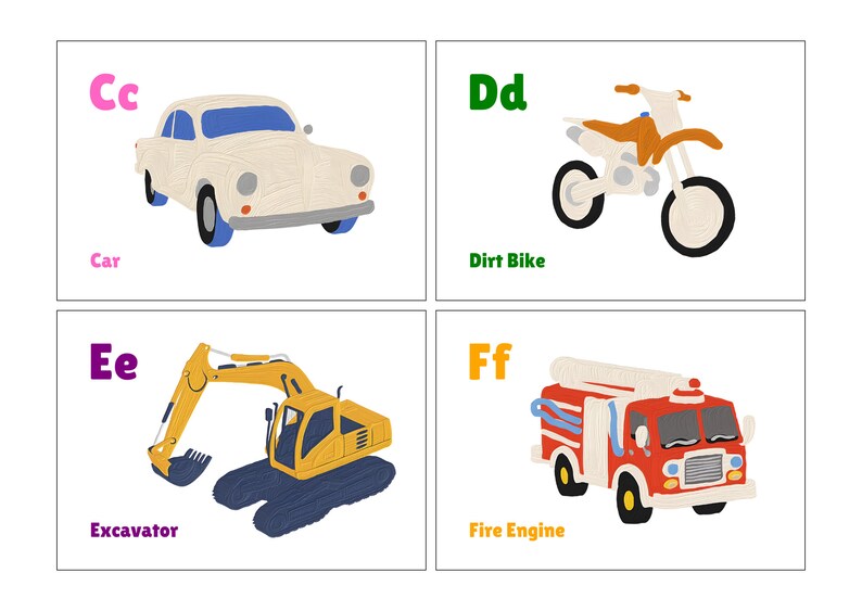 Transport Flash Cards, ABC, Alphabet, Teaching, Learning, Home School ...