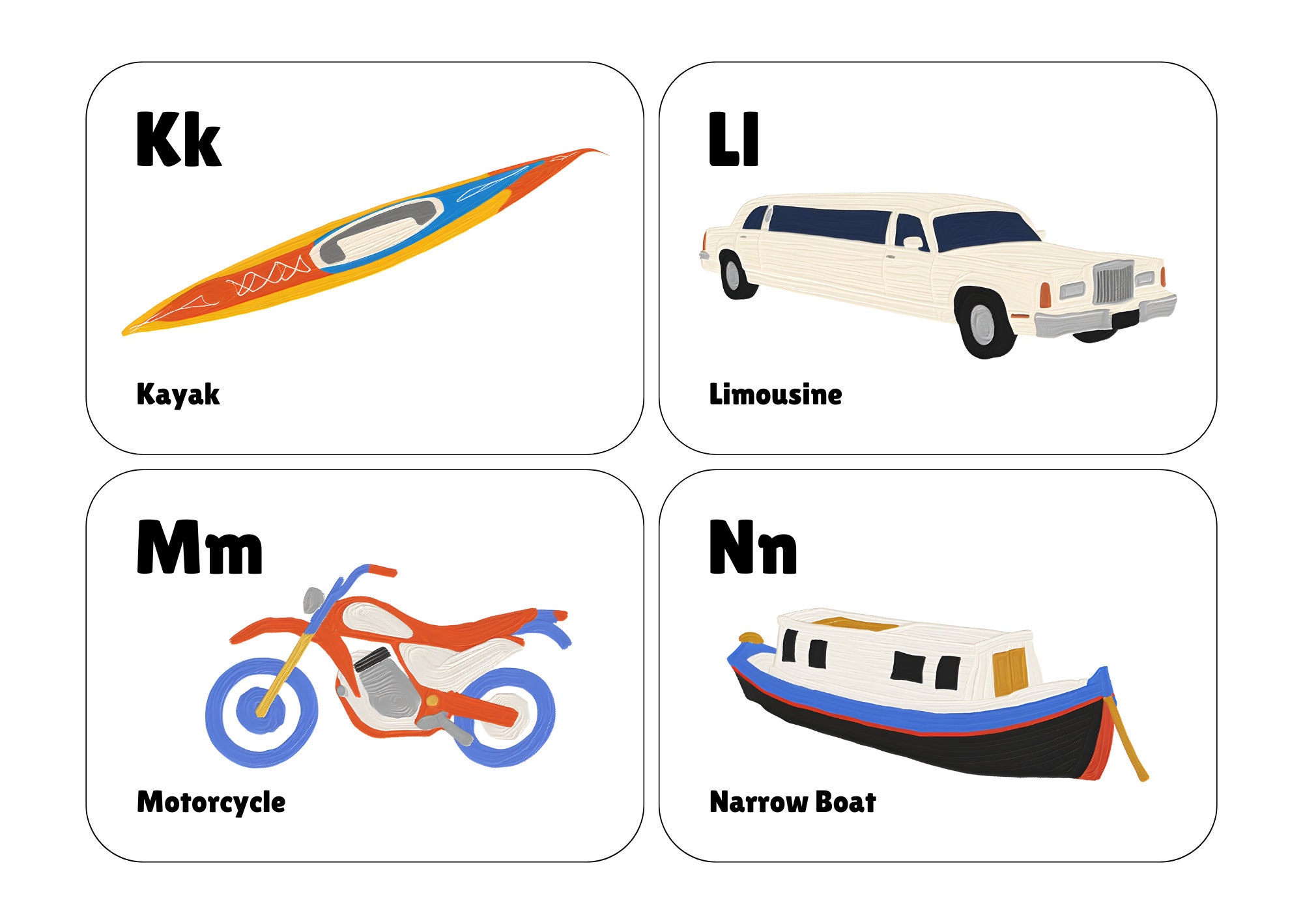 Transport Flash Cards, ABC, Alphabet, Teaching, Learning, Home School ...