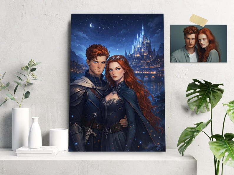 Custom Throne of Glass Inspired Couple Portrait – Sarah J. Maas Fantasy ...
