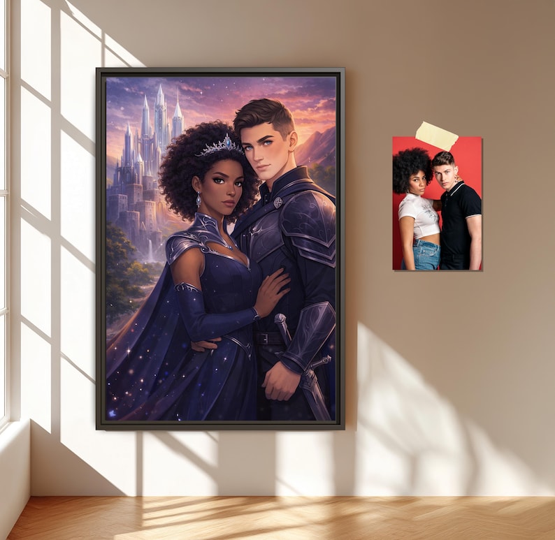 Custom Throne of Glass Inspired Couple Portrait – Sarah J. Maas Fantasy ...