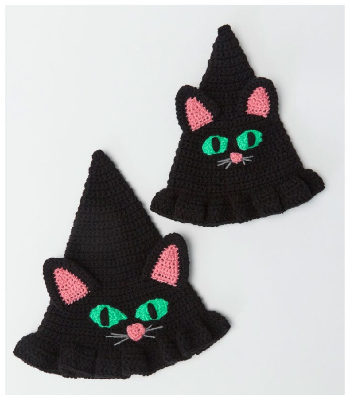 Witchy Cat Hat Crochet Pattern Halloween Black Cat Witch Hat for Kids ...