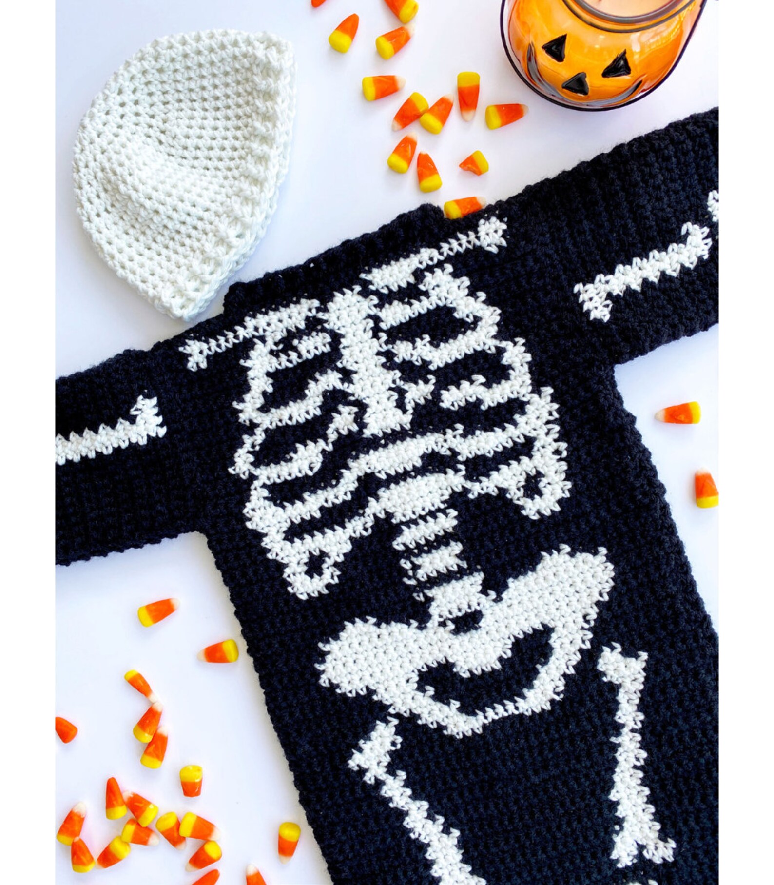 SKELETON Baby Costume Crochet Pattern Halloween Skeleton Bodysuit and ...
