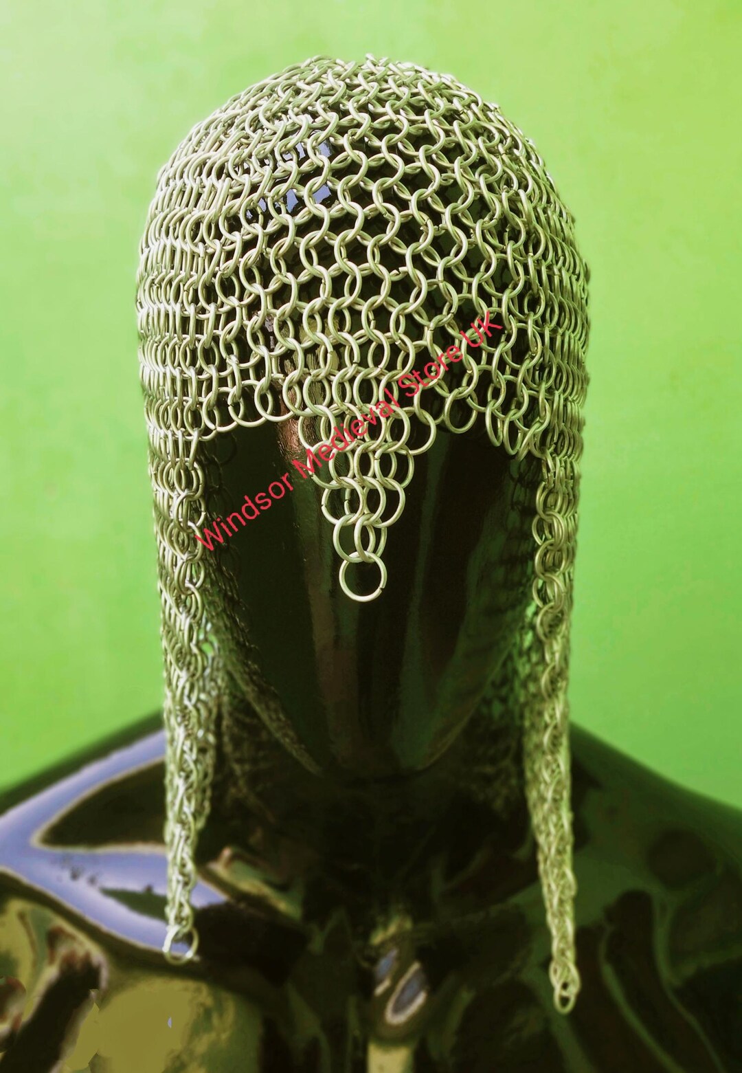 Medieval Chainmail Hood Aluminum Anodized Adult Size Wearable Halloween ...