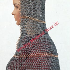 Blacken Medieval Chainmail Hood Coif Aluminum Butted LARP Halloween ...