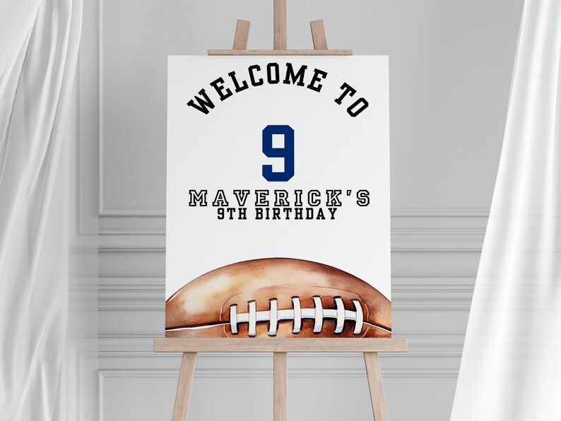 Football Birthday Welcome Sign Football Party Decorationsrrr Boys First ...