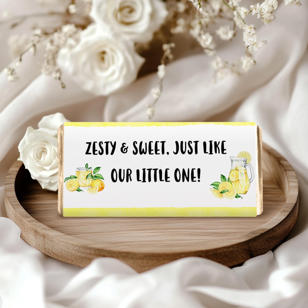 Editable Pink Lemon Lemonade Birthday Chocolate Bar Wrapper Girl Lemon ...