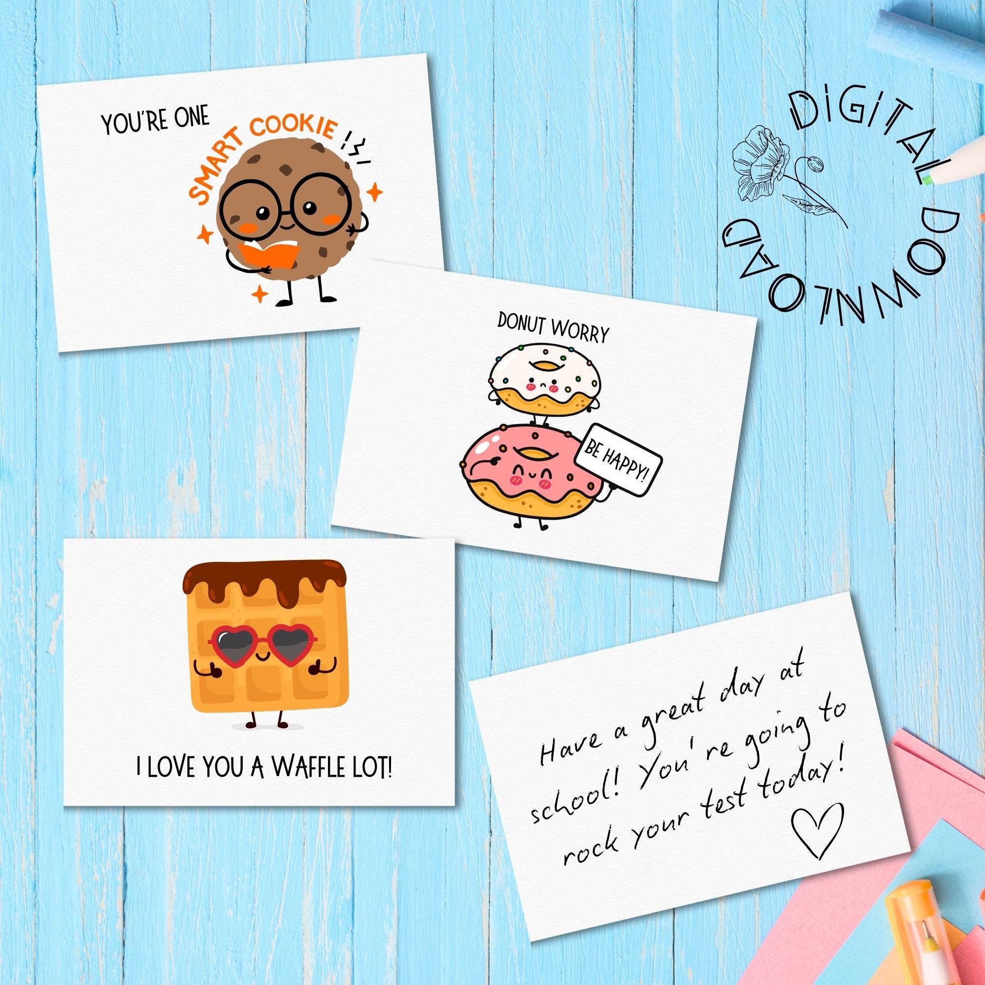 24 Lunch Box Notes | Funny Food Puns | Affirmations | Note Cards for ...