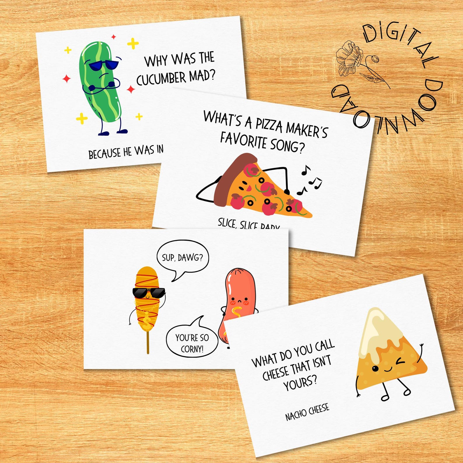 Lunch Box Notes | 24 Funny Cards | Food Jokes | Notes for Kids ...
